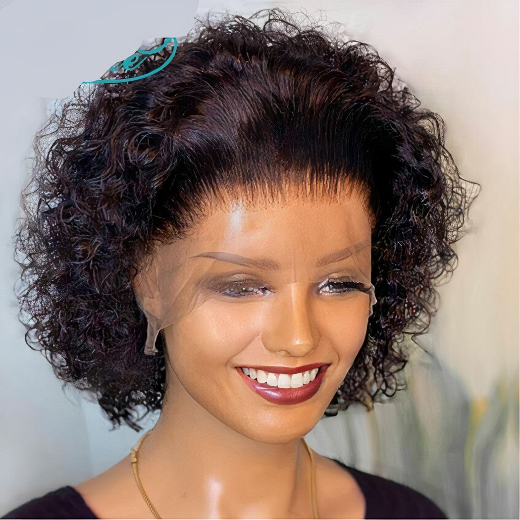 Perruque brésilienne courte bouclés en dentelle transparente - Perruque ...